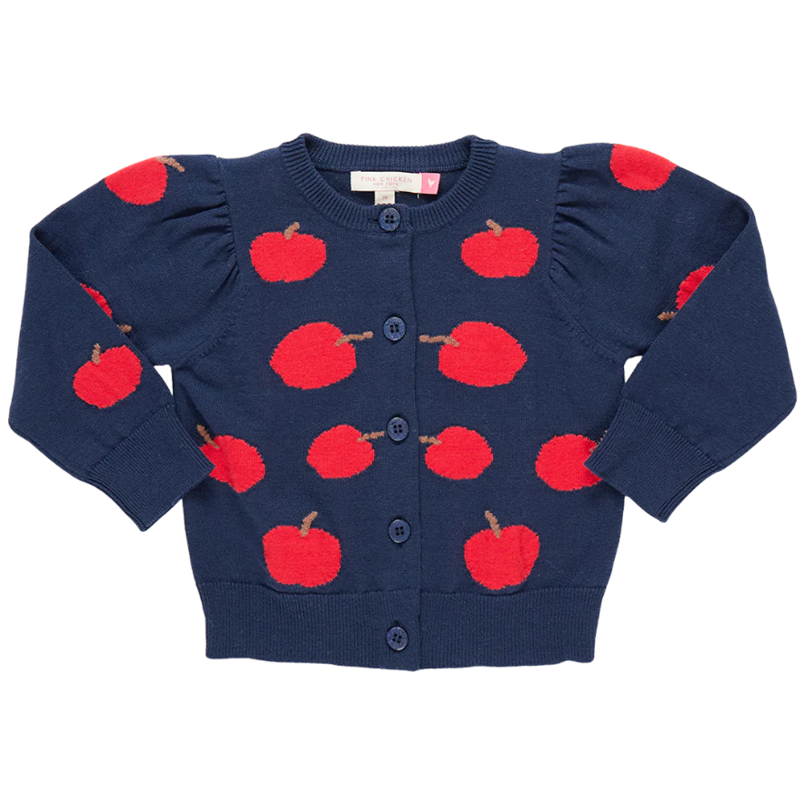 Girls Constance Sweater - Apples – Cottontail Children's Boutique